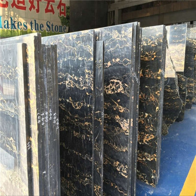 Portoro Gold Marble Stone Slab , Italian Marble Slab CE Certification