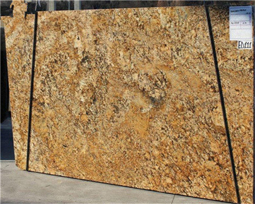 Brazil Gold Granite Tile Countertop / Granite Slabs For Kitchen Countertops