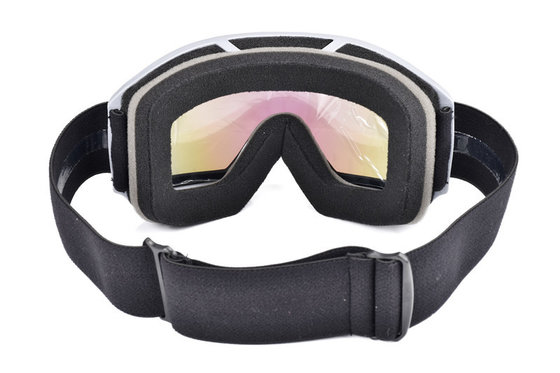 Good fucntion REVO red coating lens ski goggles for cloudy conditions, frame snow goggles with customized strap logo