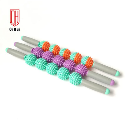 Spiky Body Back Massage Roller Stick , Sports Roller Stick 200g / 280g Weight