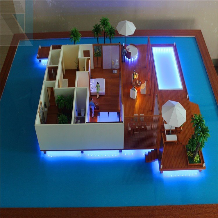 Maldives beach villa interior building model for exhibtion, 3d physical model