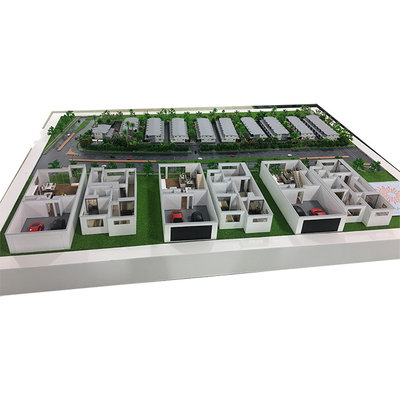 1/100 scale house building models with led light for real estate marketing