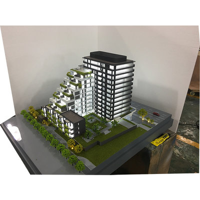 Modern Style Architectural Model with Hinged Door and Grass Landscaping