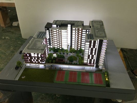 1/100 scale Building house model with led light and acrylic material