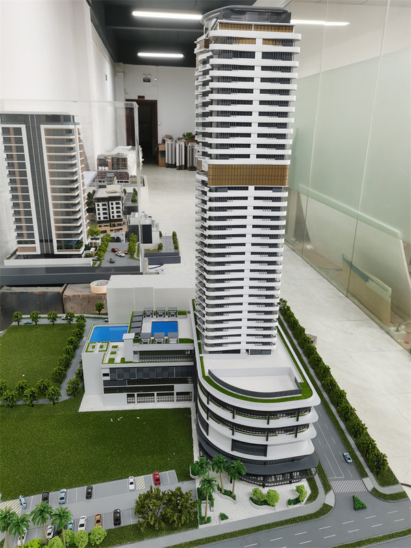 High rise building scale model for real estate marketing sales