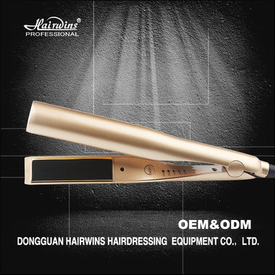 new 2 in 1 hair straightener Gold-plated titanium custom flat irons with private label