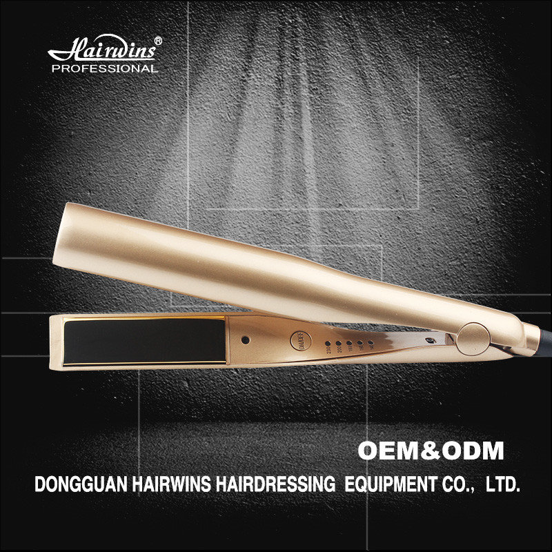 new 2 in 1 hair straightener Gold-plated titanium custom flat irons with private label