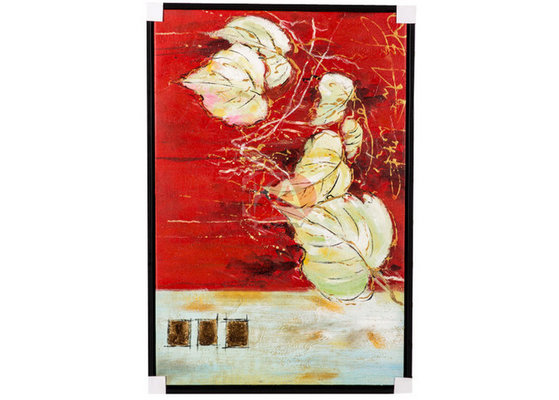 Canvas Salon / Coffee Bar Wall Decoration abstract Oil Paintings Of Flowers