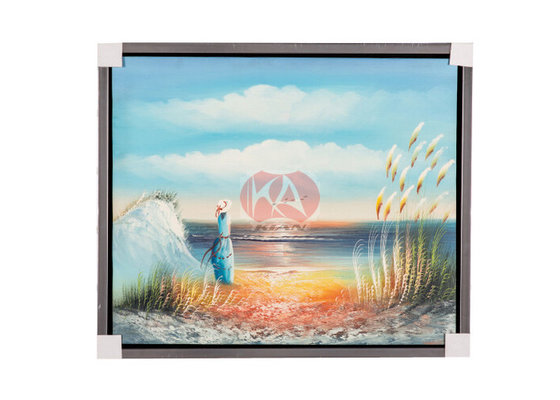 Hand Painted Beautiful Landscape Framed Oil Painting for Coffee Bar