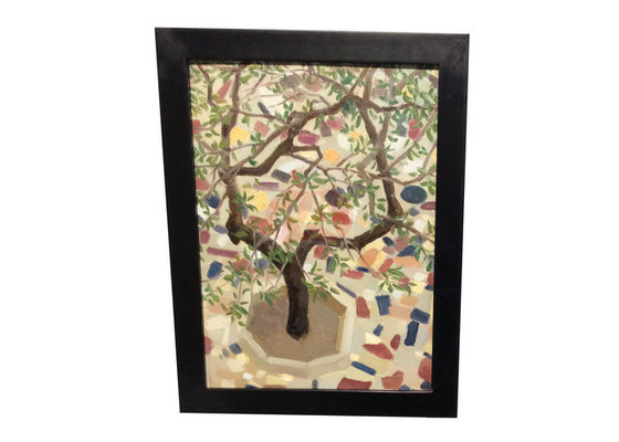 Handmade Abstract Wall Arts Textured Oil Painting For Bedroom Decoration Flower Tree