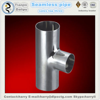 T316L Stainless Steel Long Tee Butt Weld Connection Type Sanitary Tube Fittings tee
