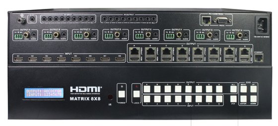 4x4 Hdmi Matrix Switcher , Hdbaset Network Switch With On - Panel Control