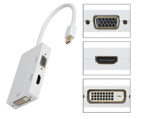 3 In 1 Mini Thunderbolt Display Transmission Shift Cable For Apple For MacBook Pro Mac Air