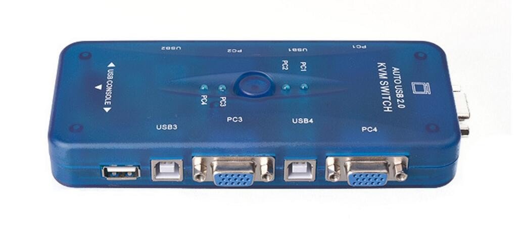Non Power USB KVM Switch 4 Port To 1 VGA , Autohotkey Network Kvm Switch