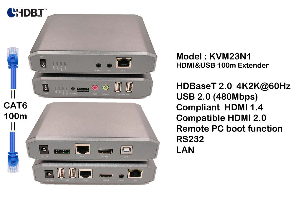 HDBaseT HDMI Cat-6 Extender Kit for 4k UHD Supporting Without Any Signal Delay