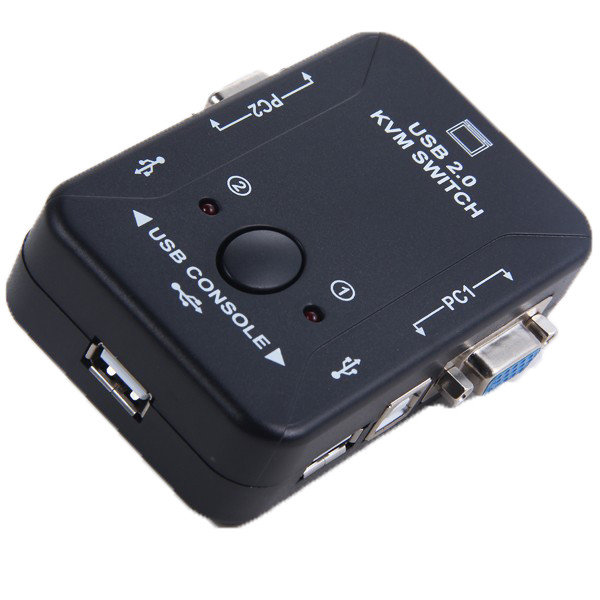 Black Color Hdmi Usb Kvm Switch 2 Port 1 Year Warranty , CE Certificated