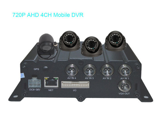 Dual SD Card Vehicle Digital Video Recorder 720P 4 Cameras Monitoring With IO Cord