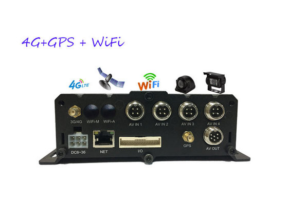 Network HD Mobile DVR With 4G GPS 4 Channel Black MDVR Center monitoring