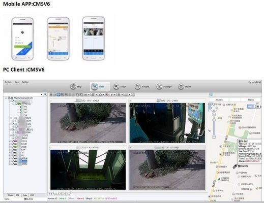 Dual SD Card Vehicle Digital Video Recorder 720P 4 Cameras Monitoring With IO Cord