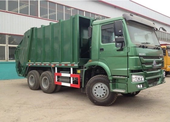 caminhão do compressor do lixo de 16cbm LHD/RHD, caminhão de lixo hidráulico da cabine de 6x4 HW70