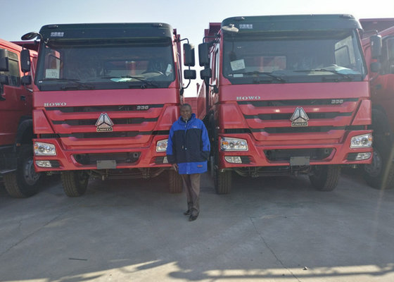 O vermelho 12 roda a descarga pesada do caminhão basculante 25CBM para obras