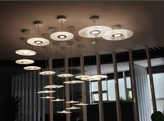Thin 600mm High Lumen Led Lights 30w , Office Flat Round Led Lights Frameless Pendant