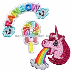China Embroidery Sticker Pack Rainbow Unicorn Lollipop Embroidered designs supplier