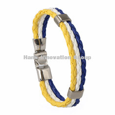 China Newest selling good quality braided female pu bracelet wholesale supplier