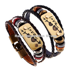 China Top sale good quality wide alloy braided bracelet wholesale supplier
