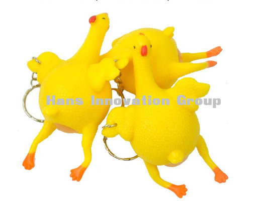 Wholesale Decompression Laying Hen Toy Inflatable Fidget Toy Keychain Tricking toy supplier