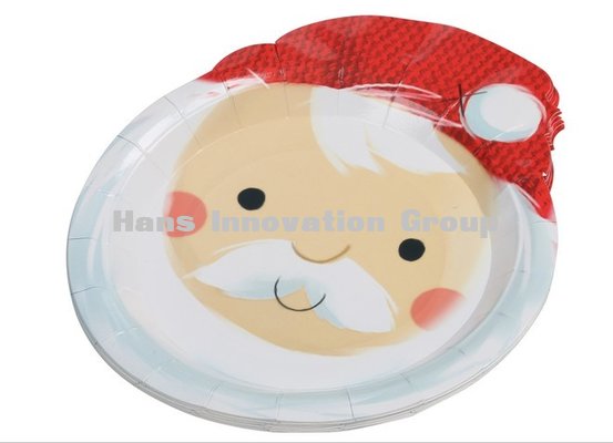 Custom Printed Christmas theme Disposable Paper Plates supplier
