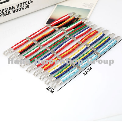 Newest selling good quality braided female pu bracelet wholesale supplier