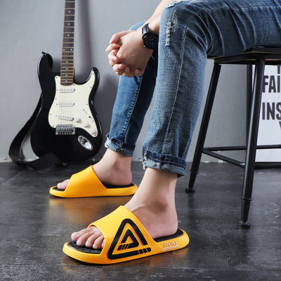 Outdoor Beach Men Cozy Slippers  Flat Soft Sole Non Slip Summer