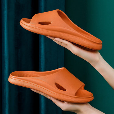 Best price wholesale fashion home slippers Men solid color indoor thick bottom non-slip couple summer sandals women