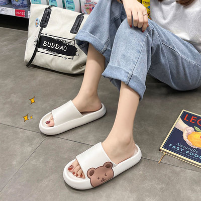 New style fashion trend cute bear cartoon summer sandals women soft sole non-slip slippers home indoor shoes wholesale