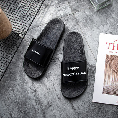Custom Logo Indoor Men Cozy Slippers Soft Sole Non Slip Light Weight