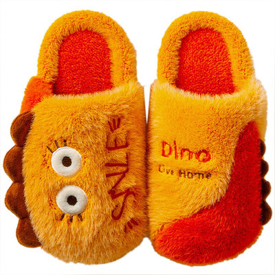 Hot selling cute cartoon factory price bedroom slippers closed toe warm soft plush Winter women home indoor shoes
