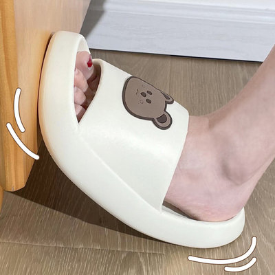 New design slippers ladies summer home indoor soft bottom non-slip bathroom couple cute Little bear sandals