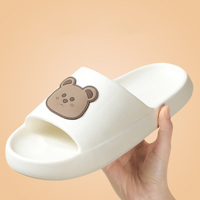 New design slippers ladies summer home indoor soft bottom non-slip bathroom couple cute Little bear sandals