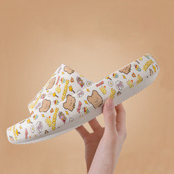 Factory supply Women summer new fashion beach sandals and slippers indoor cute Printed bear non-slip home shoes
