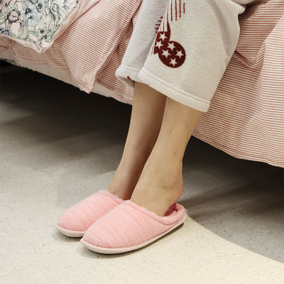 Women Winter house Indoor Slippers soft Plush Single jersey Slippers Non-slip Floor Shoes ladies Bedroom Home Slippers