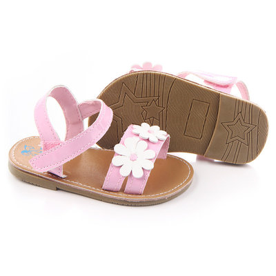 Wholesale summer new PU small flower sandals non-slip baby shoes flat slippers for kids with high quality