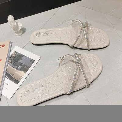 High quality summer Sandals women Luxury Custom Comfortable sparkling rhinestone decoration Ladies Beautiful Wedge Slippers