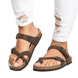 Plus Size Stylish Ladies Sandals Pu Rubber Flat  Breathable  Light Weight