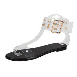 New design 2022 summer flat Sandals fashion Large Size Female Clear casual Shoes women soft sole non-slip slippers