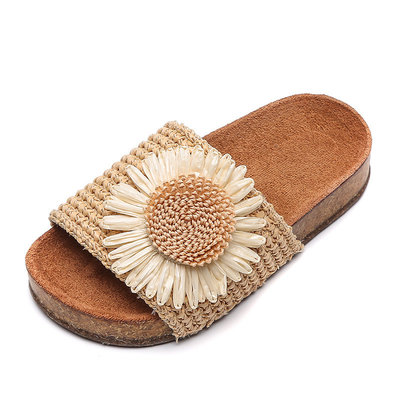 2022 new daisy children slippers girls soft bottom baby sandals princess style non-slip summer flowers beach shoes