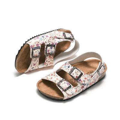 New Floral Children Cork Sandals wholesale fashion Girls Slippers kids Beach Shoes Toddler baby boy shoes