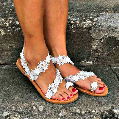 Factory supply new design flower decoration upper casual shoes soft sole non-slip sandals Breathable flip-flops slippers