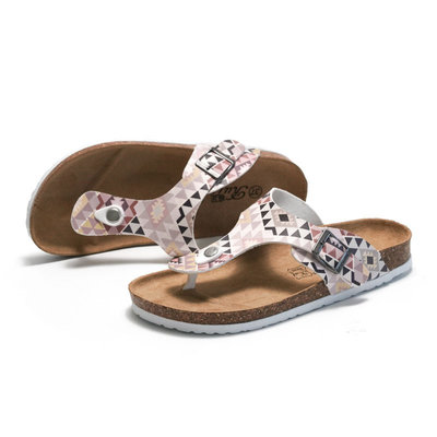 New products geometric cork beach casual shoes female summer sandals women fashion Korean version flip-flops slippers