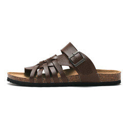Men Cork Flat Casual Beach Shoes Soft Sole Non Slip Sandals